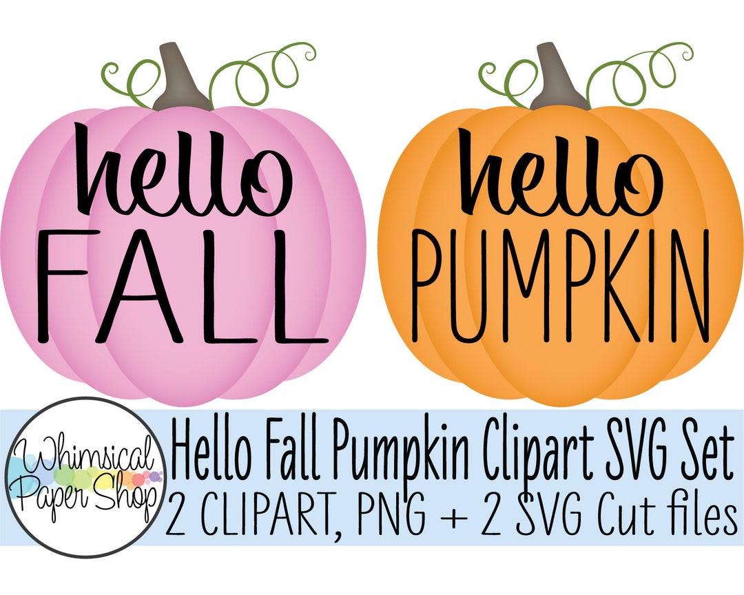 Hello Fall SVG Clipart Hello Pumpkin SVG Clipart - Etsy Australia