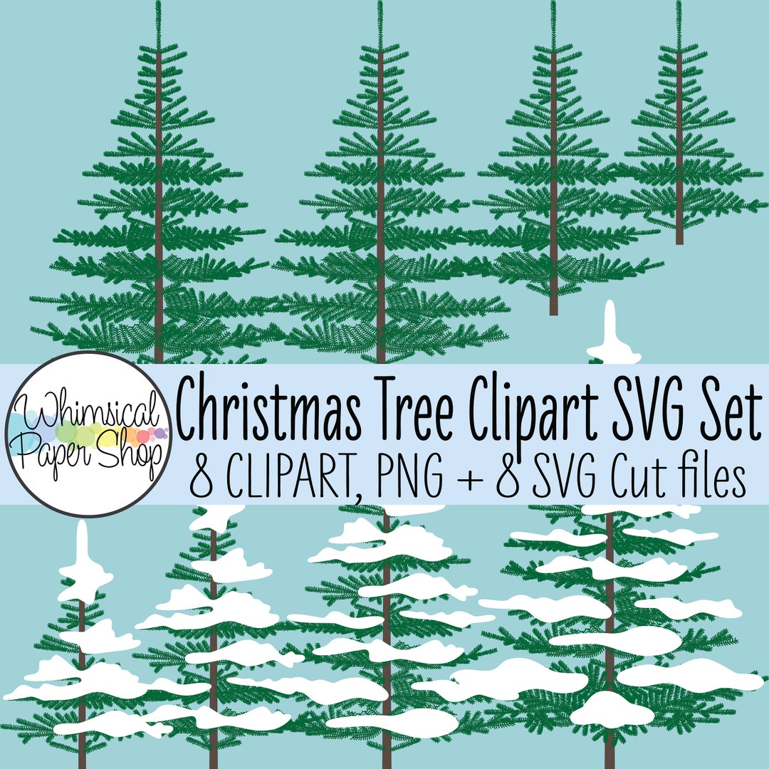 Christmas Tree SVG Clipart Set, Retro Christmas Png, Retro Christmas ...