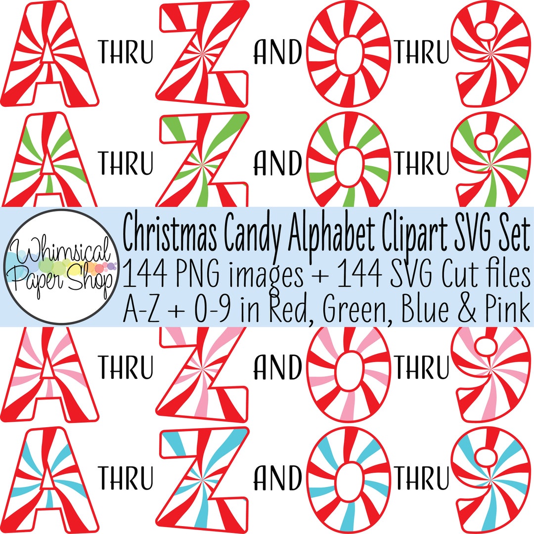Christmas Alphabet Clipart & SVG Set, Doodle Alphabet Png Svg, Doodle ...