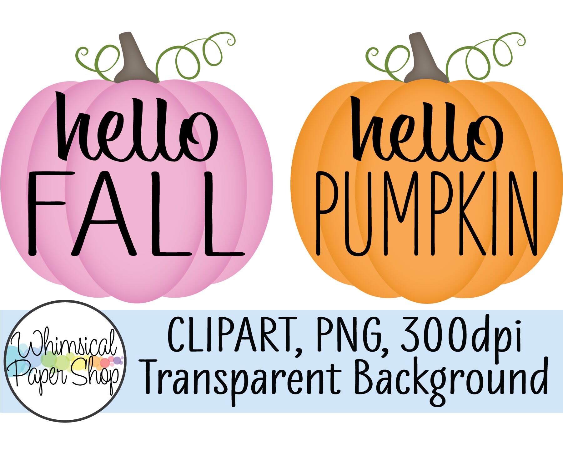 Hello Fall SVG Clipart Hello Pumpkin SVG Clipart - Etsy