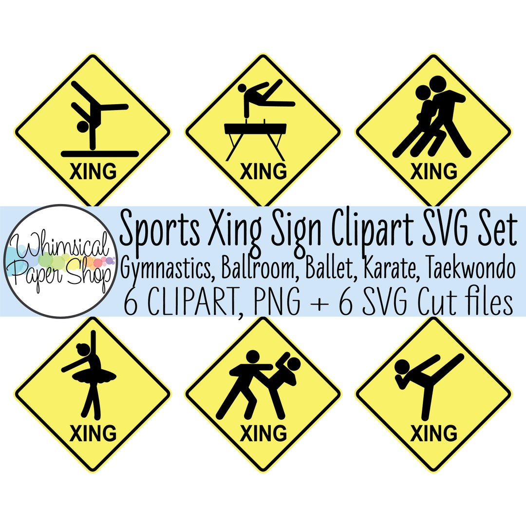Crossing Sign SVG Clipart, Printable Xing Sign, Gymnastics Xing Sign ...