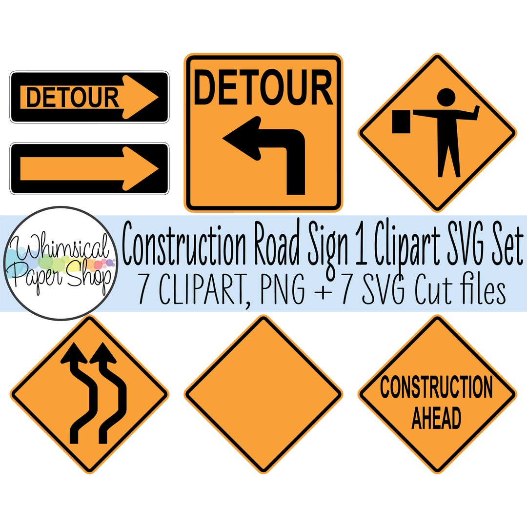 Construction SVG Clipart Set1, Printable Construction Clipart, Road ...