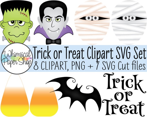 Halloween Clipart SVG Set Vampire Clipart Frankenstein Clip - Etsy