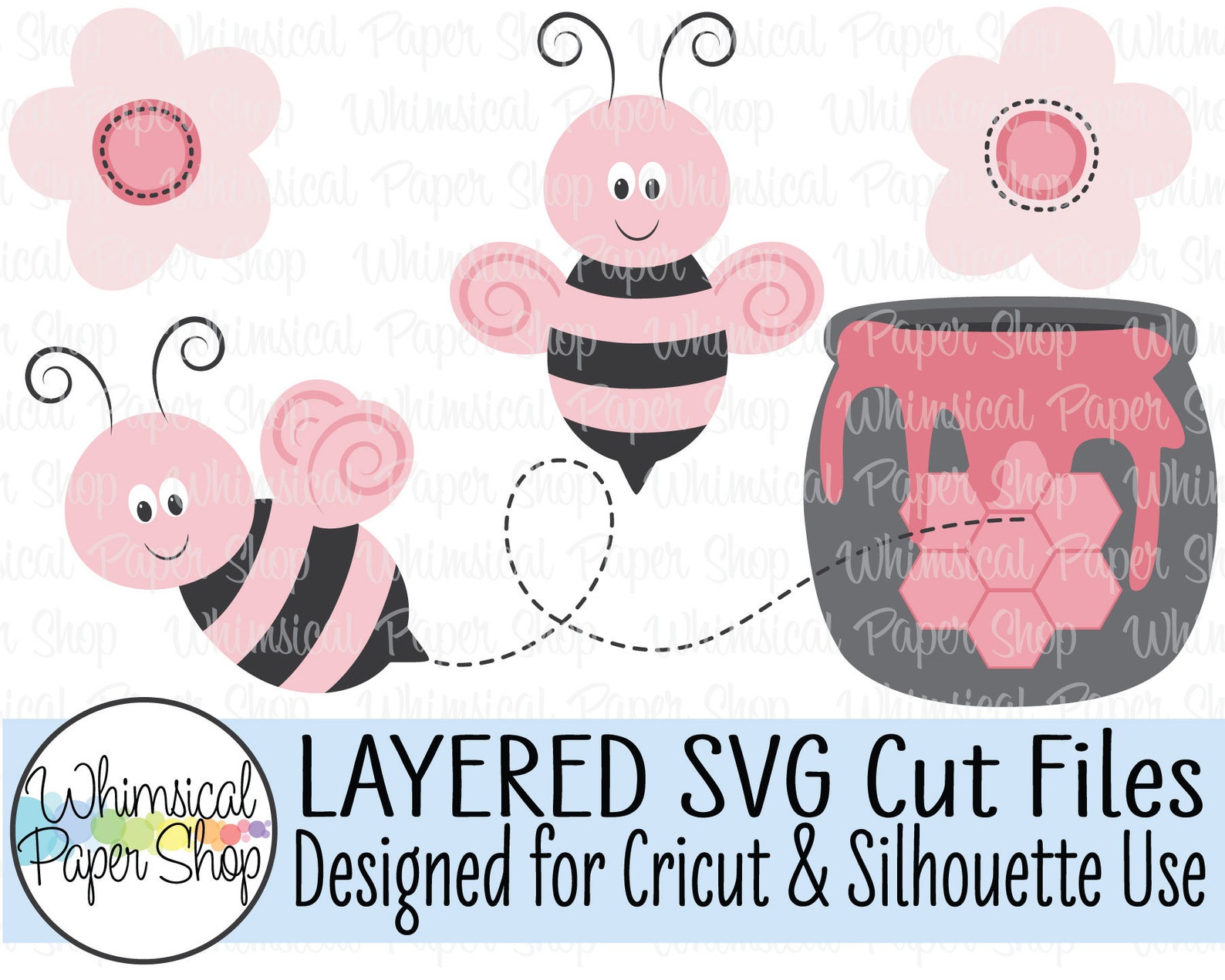 Buzzing Pink Bee PNG SVG Set Bumblebee Clipart Svg Cut Files - Etsy
