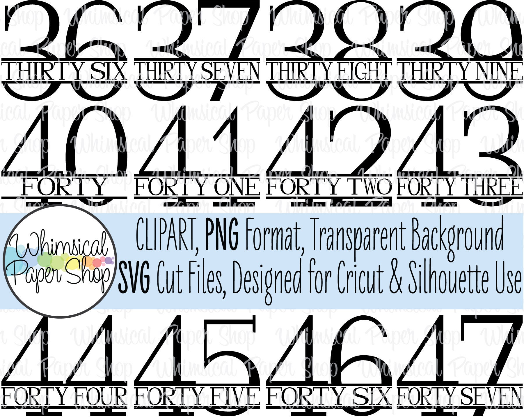 Split Monogram SVG & Clipart Set Table Number Svg Split - Etsy