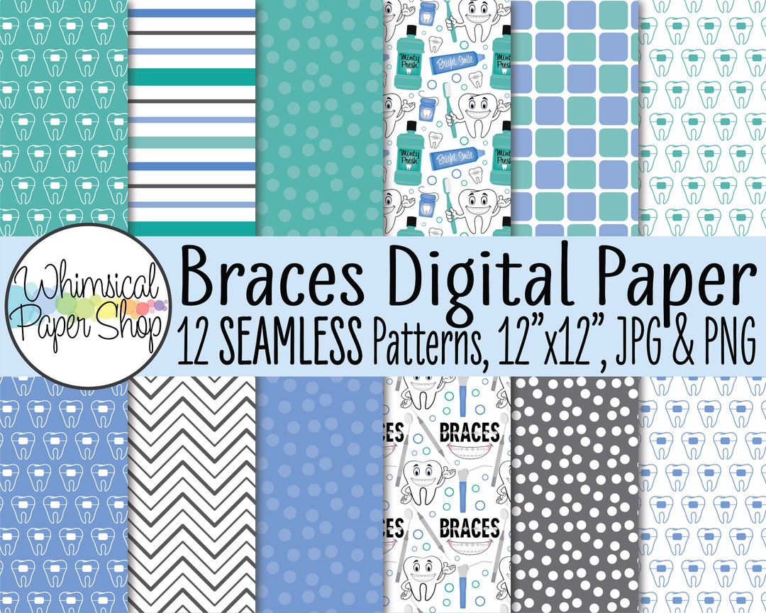 Dental Background, Dental Digital Paper, Tooth Pattern, Tooth Digital ...
