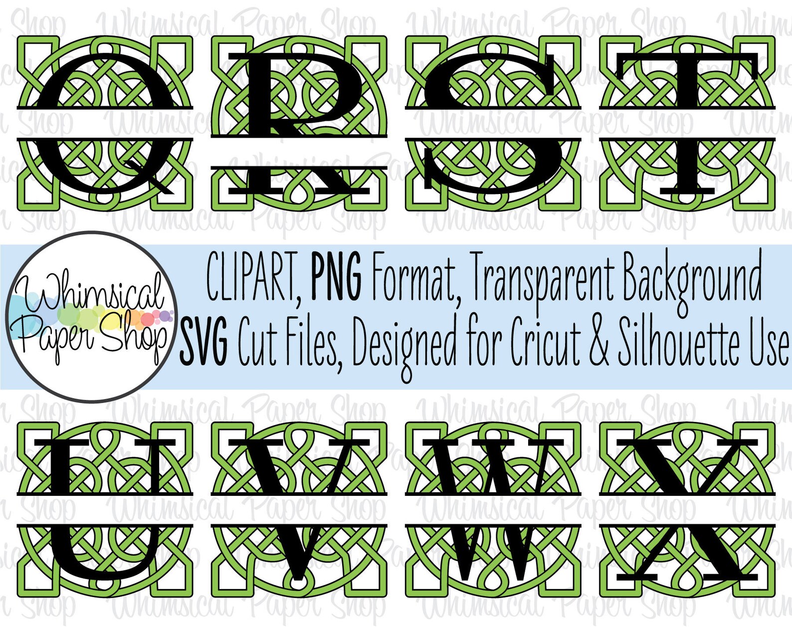 Split Monogram SVG & Clipart Set Monogram Letters Svg Celtic - Etsy