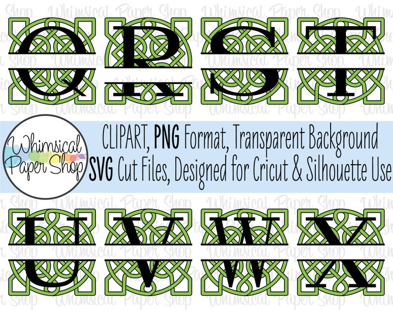Split Monogram SVG & Clipart Set Monogram Letters Svg Celtic - Etsy