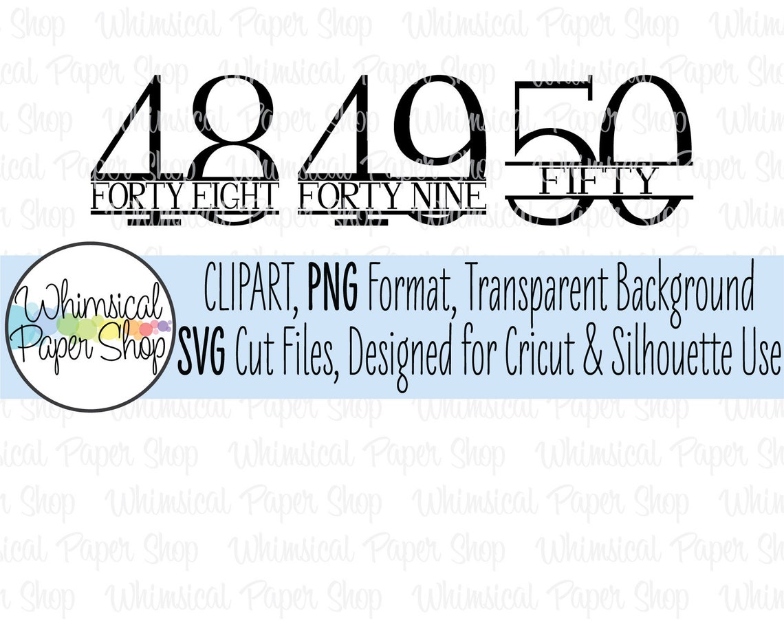 Split Monogram SVG & Clipart Set Table Number Svg Split - Etsy