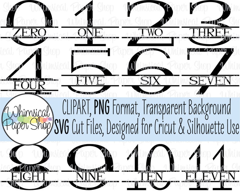 Split Monogram SVG & Clipart Set Table Number Svg Split - Etsy