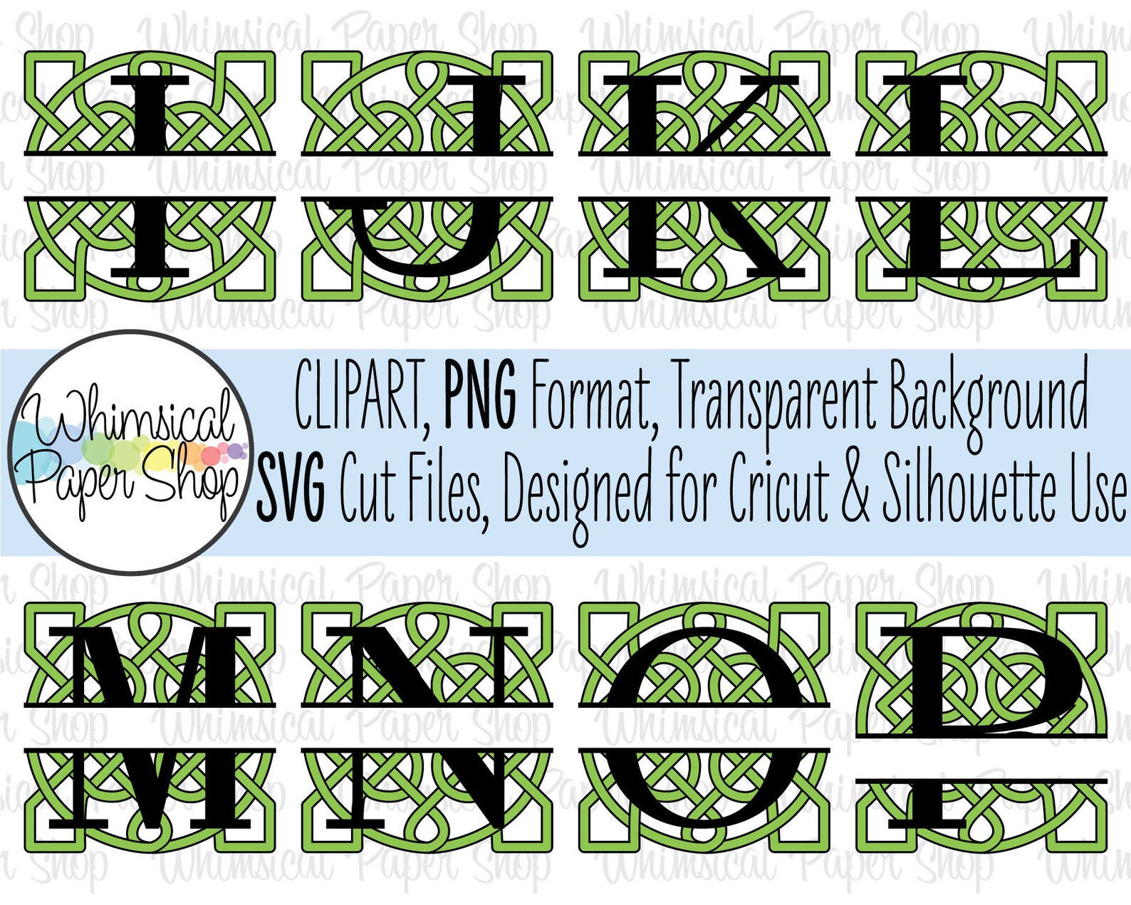 Split Monogram SVG & Clipart Set Monogram Letters Svg Celtic - Etsy