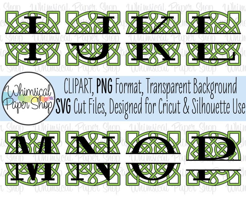 Split Monogram SVG & Clipart Set Monogram Letters Svg Celtic - Etsy