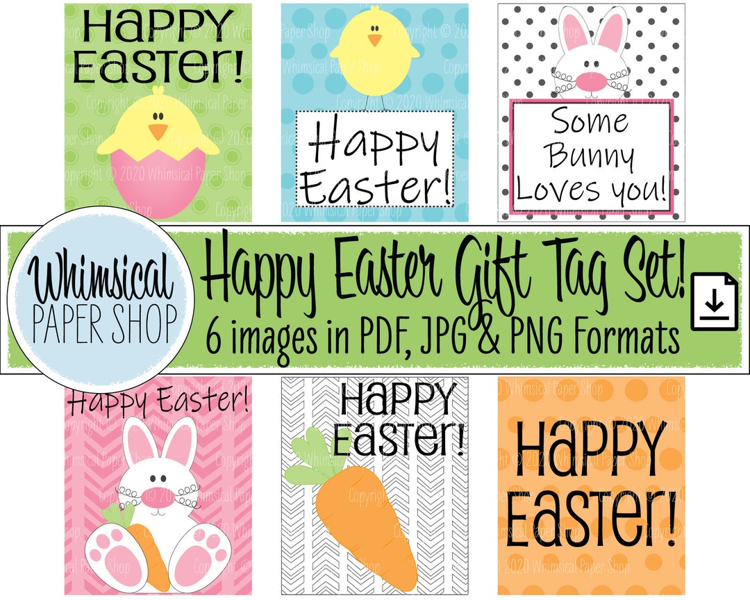Happy Easter Gift Tag Set, Printable Gift Tags, Happy Easter, Some ...