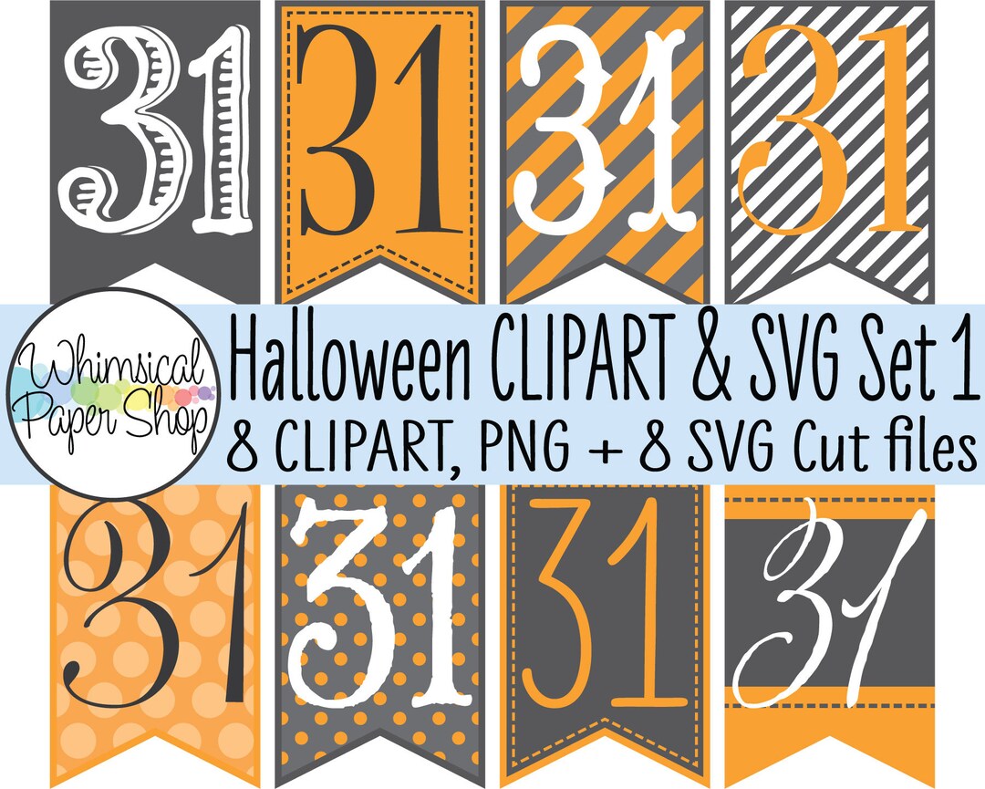 Halloween SVG Clipart Set Printable Halloween Banner Bunting - Etsy Ireland