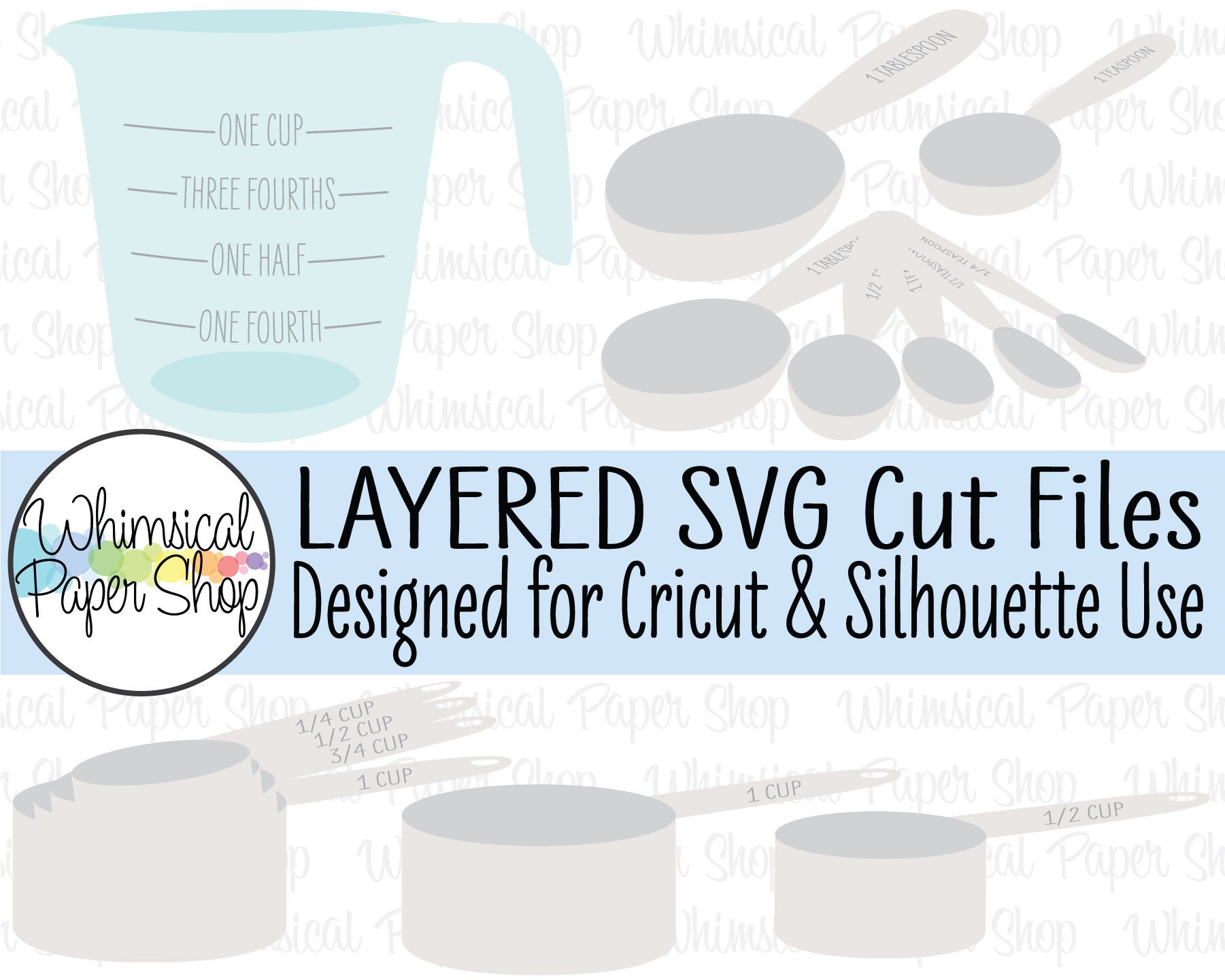 Baking Clipart SVG Set Cooking Svg Measuring Cup Svg Wooden - Etsy