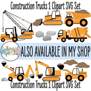 Construction SVG Clipart Set1, Printable Construction Clipart, Road ...