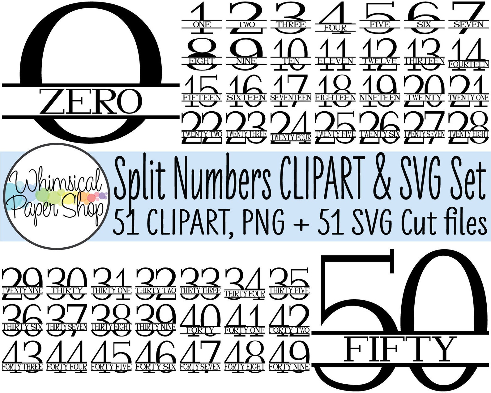 Split Monogram SVG & Clipart Set Table Number Svg Split - Etsy