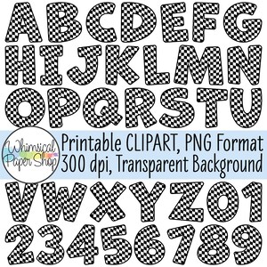 Checkered Flag Alphabet SVG Clipart, Race Car Letters for Race Car ...
