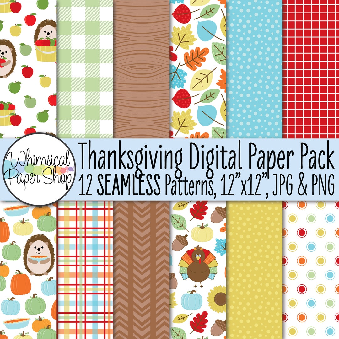 Seamless Fall Pattern Digital Paper Pack, Seamless Fall Png, Seamless ...