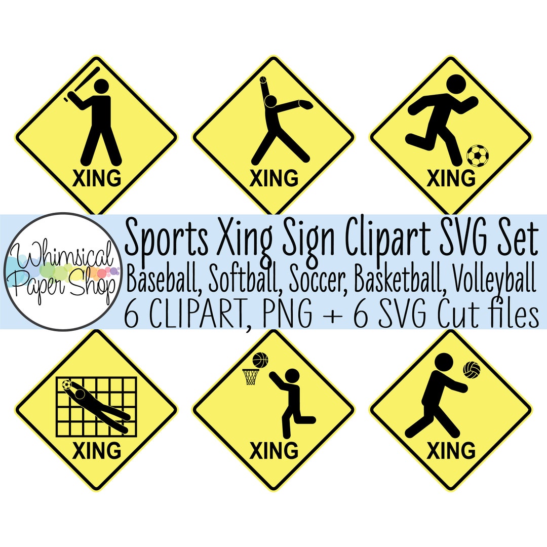 Printable Crossing Sign SVG Clipart, Baseball Xing, Softball Xing ...