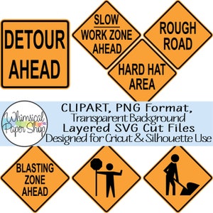 Construction Clipart SVG Set2, Printable Construction Sign, Detour ...