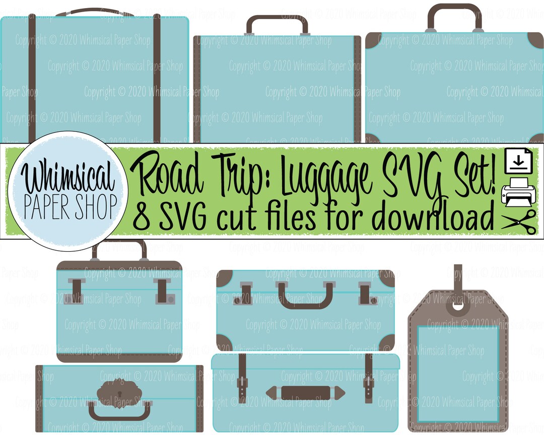 SVG Luggage and Luggage Tag Set, Vintage Suitcase Svg, Vacation Travel ...