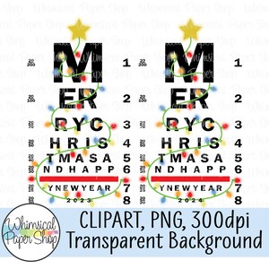 Christmas Eye Chart SVG Clipart, Merry Christmas Tree Eye Chart Clipart ...