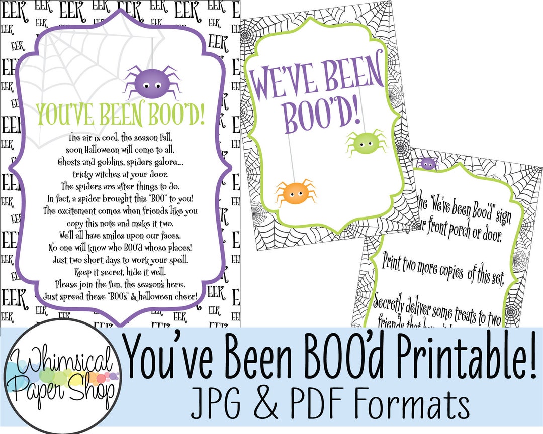 We Have Been Booed Printable Halloween Game, Youve Been Booed ...