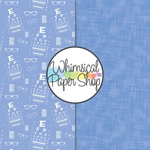 Seamless Eye Chart Digital Paper 2, Eye Doctor Digital Paper, Optometry ...