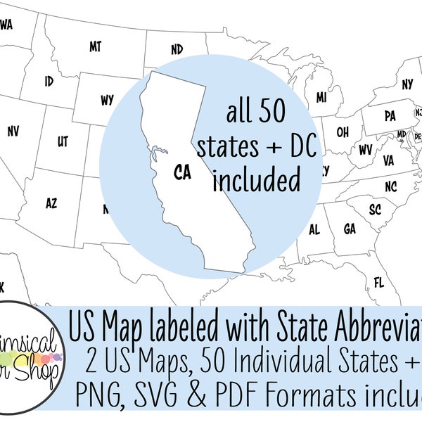 United States Map - Etsy