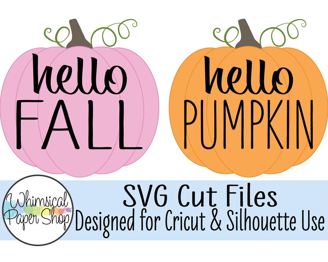 Hello Fall SVG Clipart Hello Pumpkin SVG Clipart - Etsy