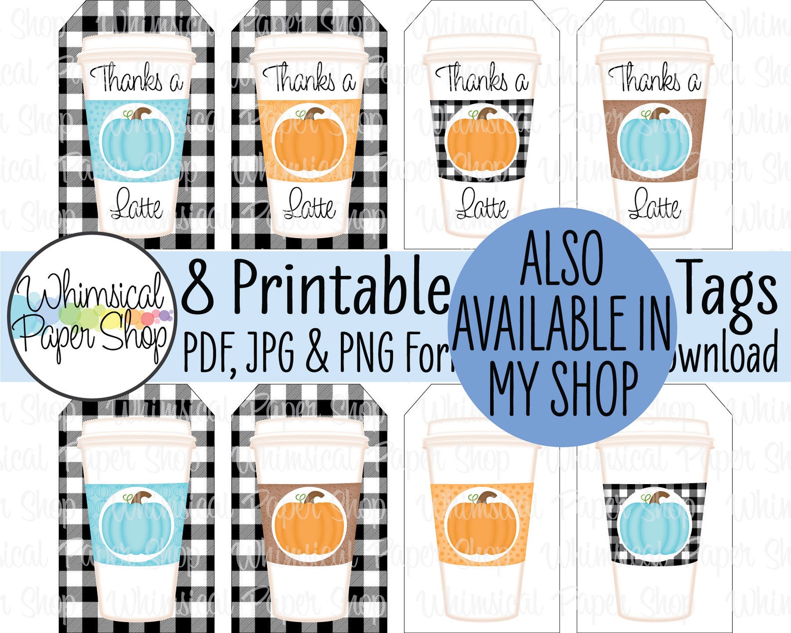 Pumpkin Gift Tags Printable Thank You Tag Fall Favor Tags - Etsy
