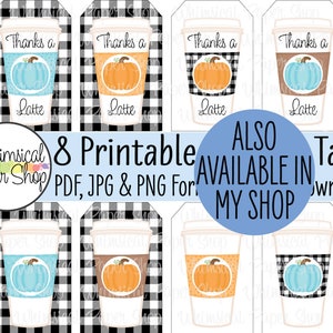 Pumpkin Gift Tags, Printable Thank You Tag, Fall Favor Tags, Fall Thank ...