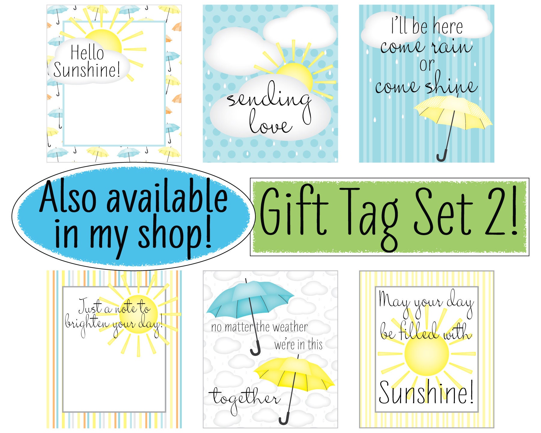 Raining Name Tags Printable
