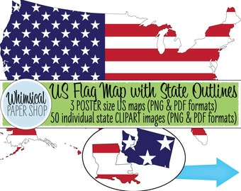 Illinois State Shape American Flag PNG SVG Jpg Psd Pdf - Etsy