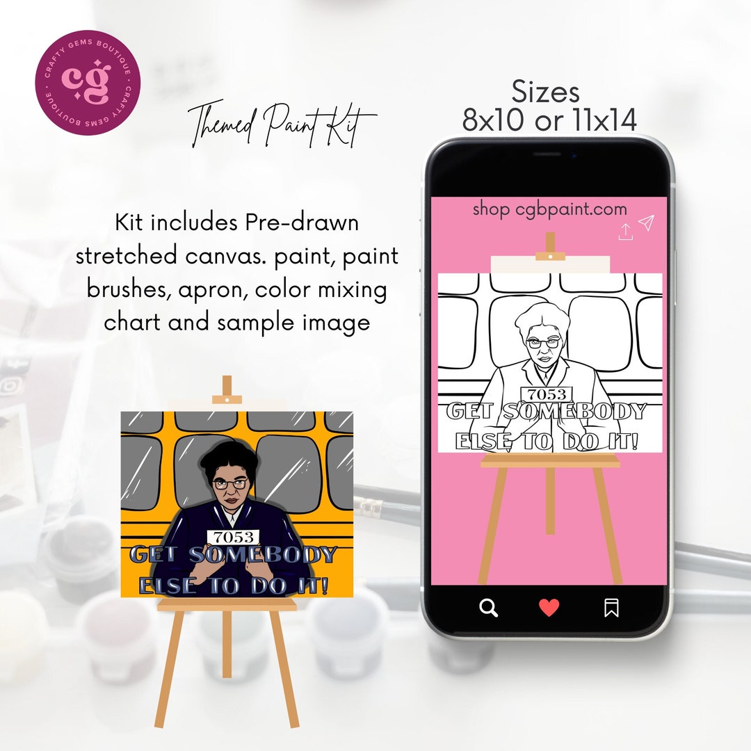 Black History Month Rosa Parks DIY Paint Party Girls Night - Etsy