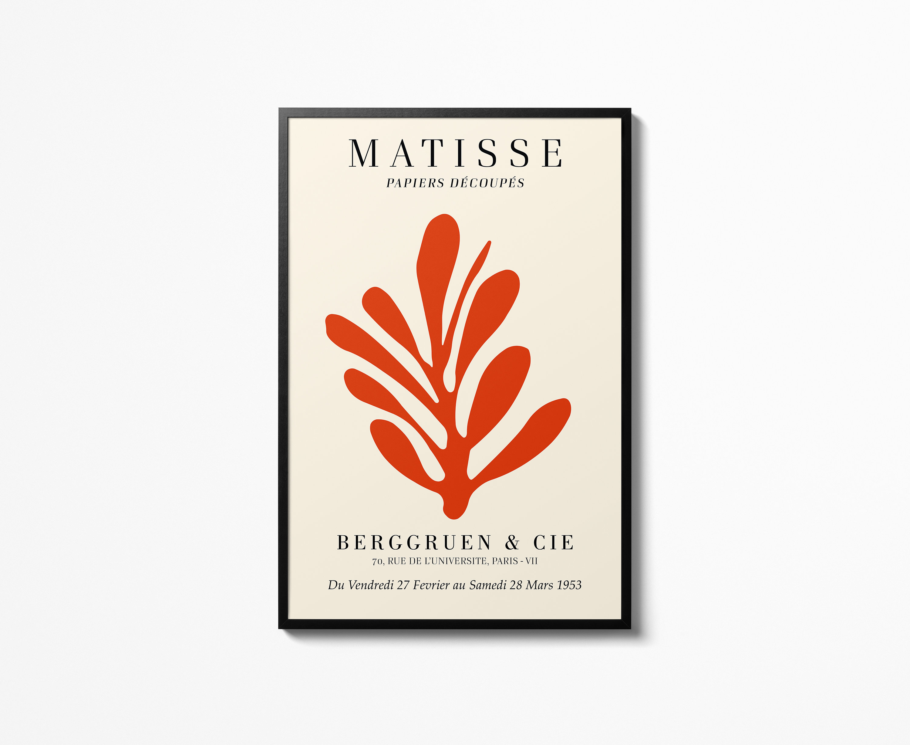 Henri Matisse Plant Poster, Galerie Adrie Maeght Modern, Red Wall Art ...