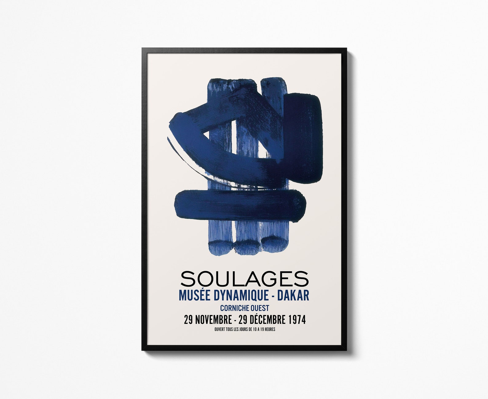 Soulages Poster Blue Wall Art Pierre Soulages Museum Art - Etsy