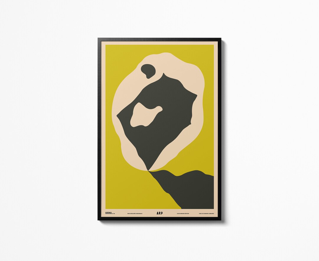 Jean Arp Yellow Abstract Poster Vintage Wall Art Exhibition Museum ...