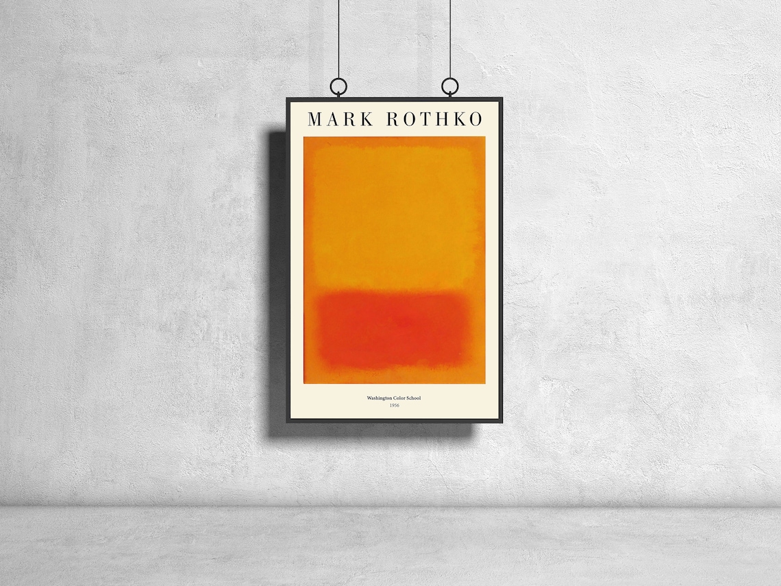 Mark Rothko Orange Poster Wall Art, Wall Hanging Museum Exhibition ...