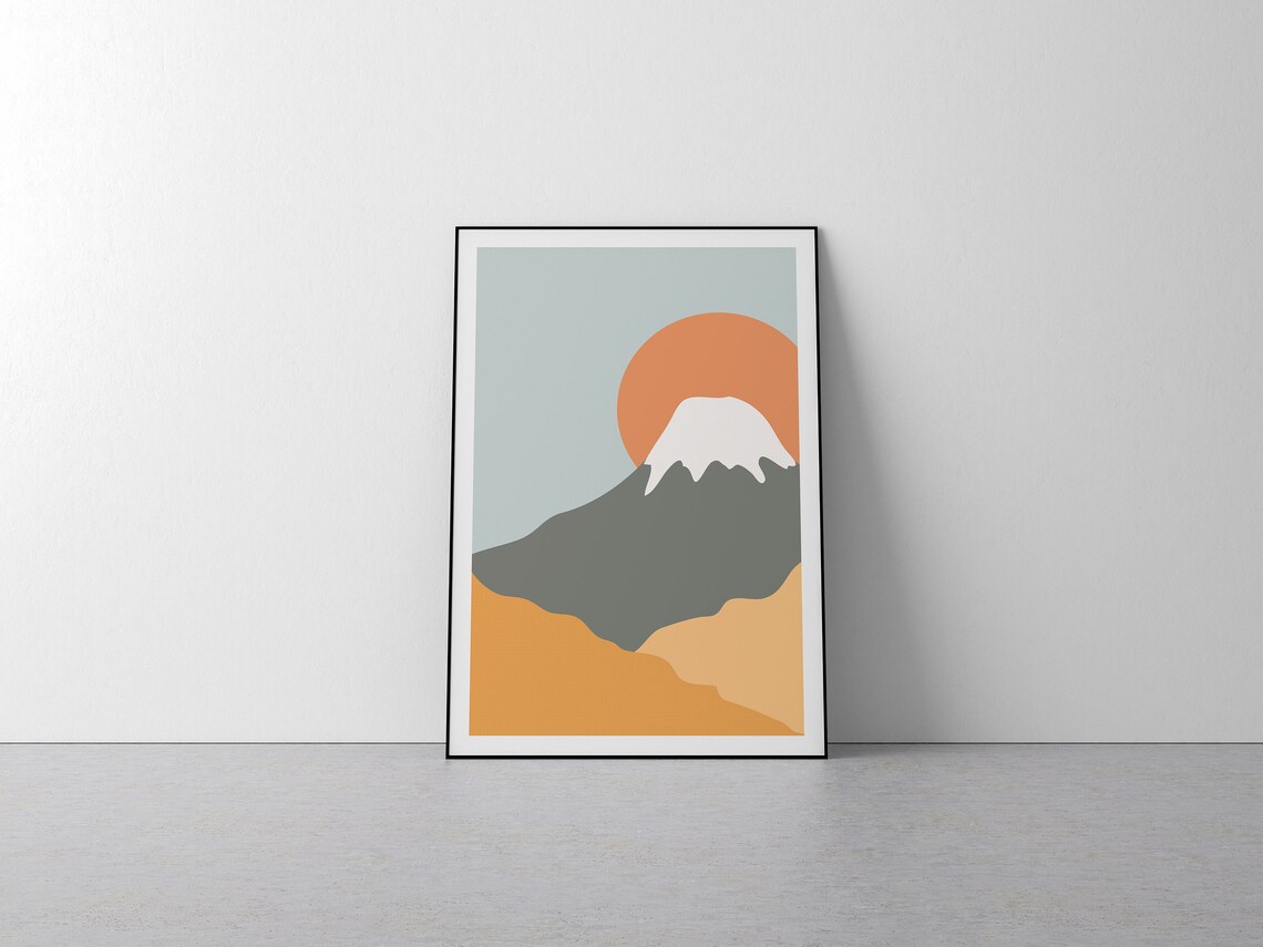 Minimalistic Mountain Landscape Poster Home Decor Art Pattern | Etsy