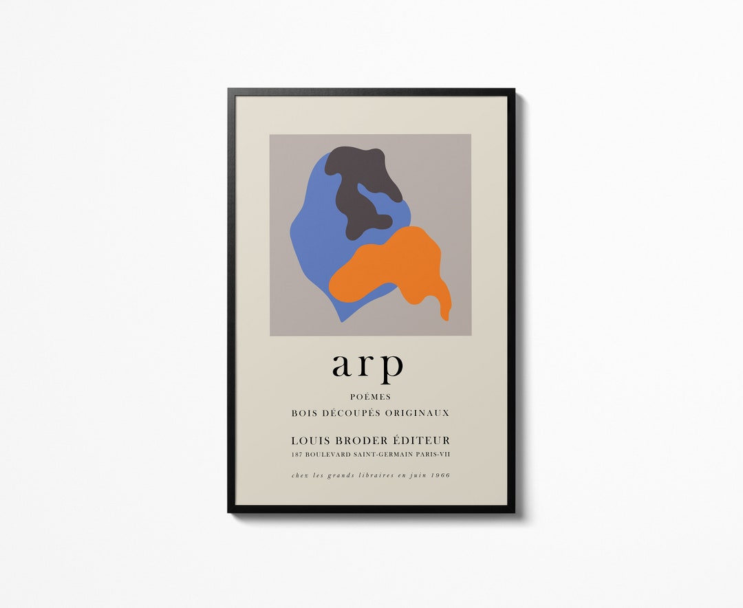 Jean Arp Abstract Poster Vintage Wall Art Exhibition Museum Gallery ...