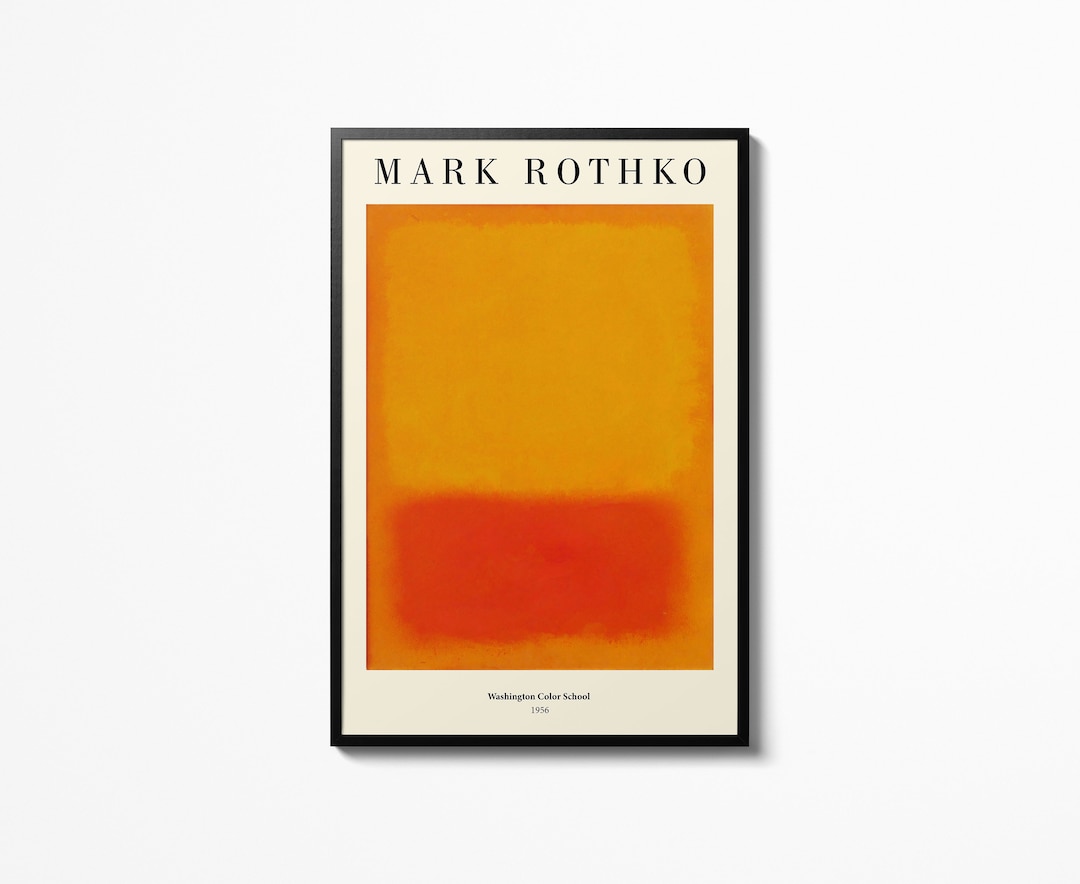 Mark Rothko Orange Poster Wall Art, Wall Hanging Museum Exhibition ...