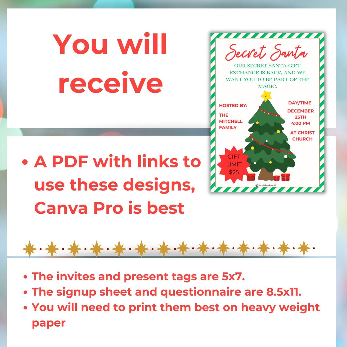 Printable & Editable Secret Santa Bundle, Secret Santa Invitation ...