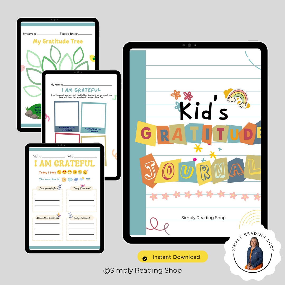 Kids Gratitude Journal, Coloring Pages, Writing Journal, Gratefulness ...