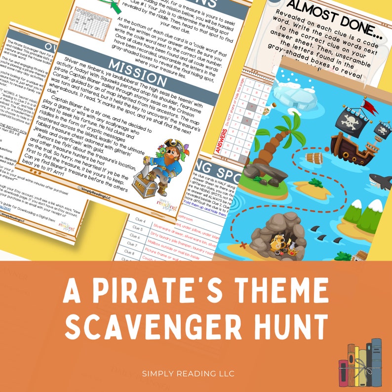 A Pirate's Theme Scavenger Hunt, Birthday Theme, Rainy Day Activity ...