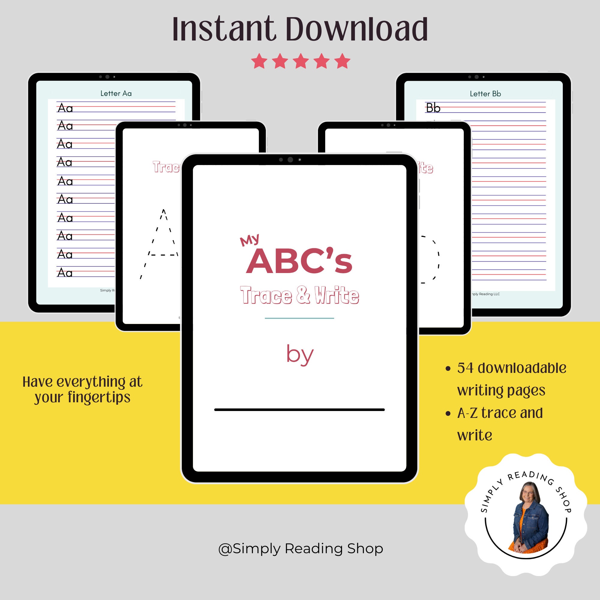 ABC Trace and Write, Kindergarten Readiness, Early Writing Skills ...