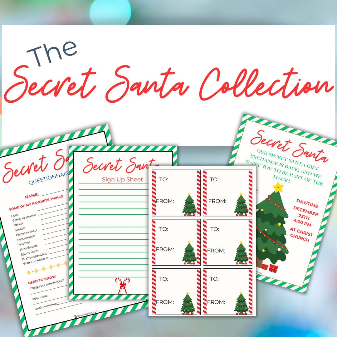 Printable & Editable Secret Santa Bundle, Secret Santa Invitation ...