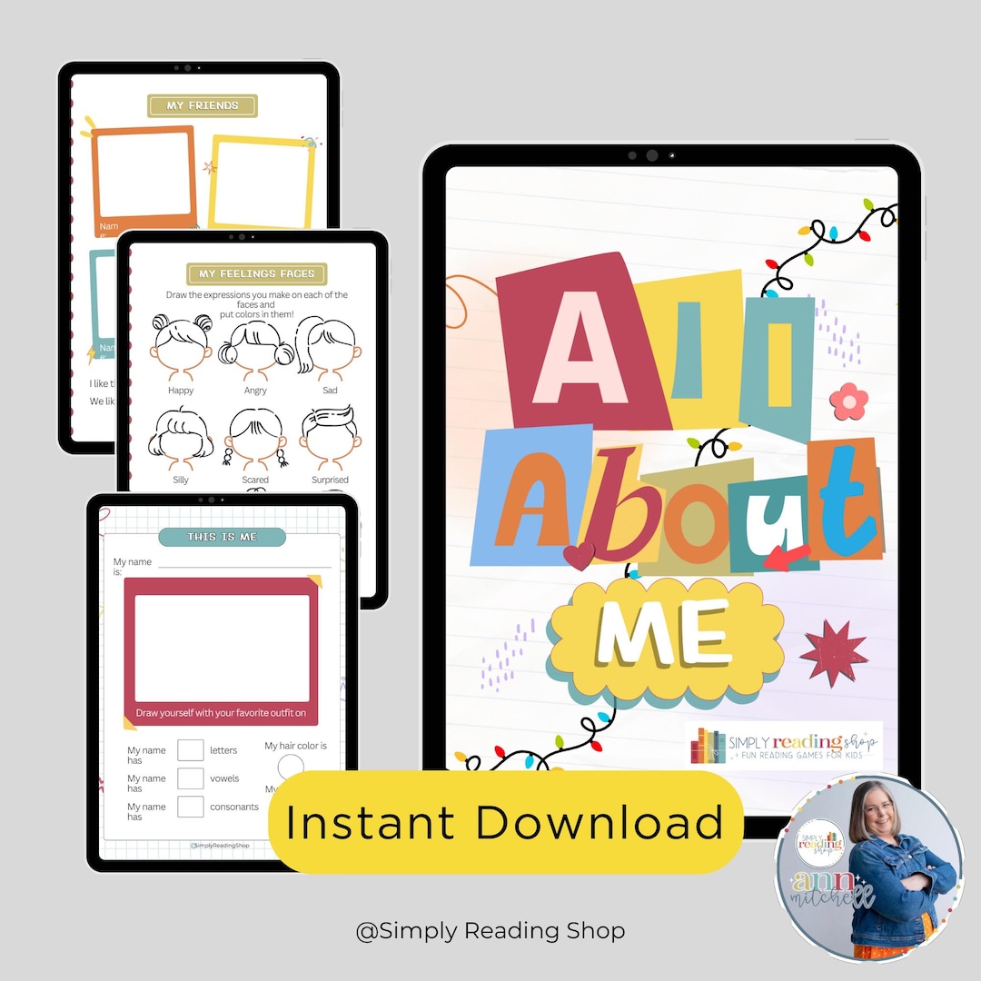 All About Me Book, Printable Preschool Kindergarten Activity, Mommy ...