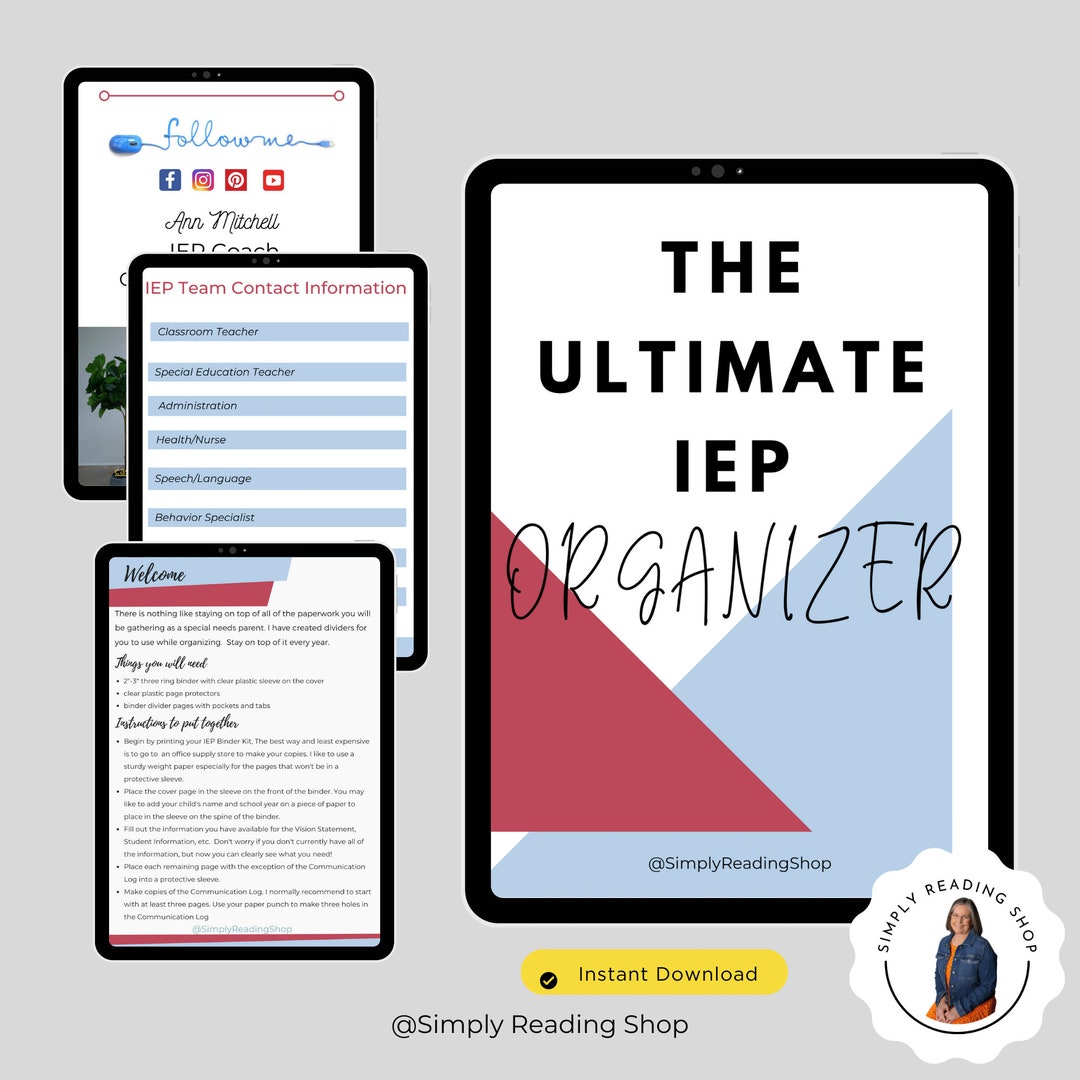 Individualized Education Plan Organizer, IEP, Organizer - Etsy
